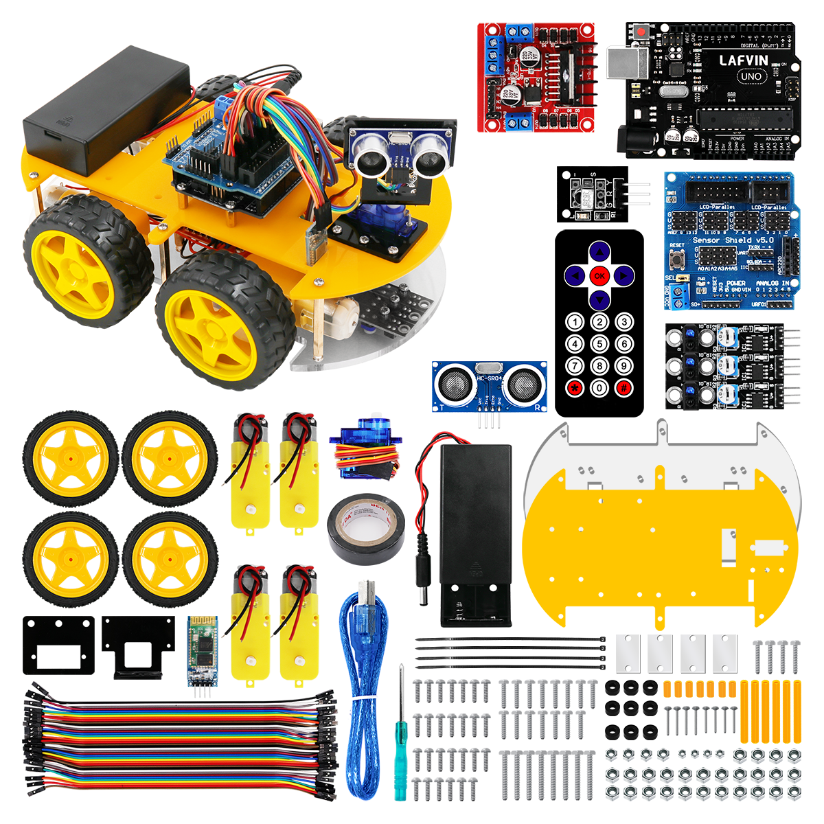 LAFVIN Smart Robot Car Kit for UNO R3 for Arduino with Ultrasonic Sens