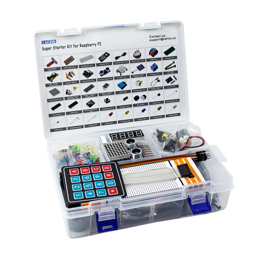 LAFVIN Super Starter Kit for Raspberry Pi, Model 4 3B+ 3B 3A+ 2B 1B+ 1