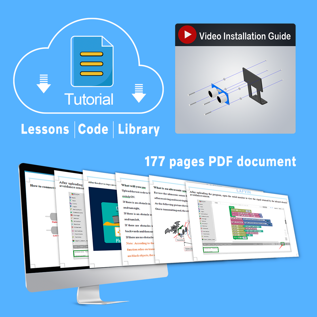 New! LAFVIN Mini Tank Robot Smart Robot Car Kit for Arduino Robot Educ