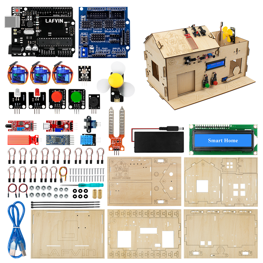 LAFVIN Smart Home House Kit / Learning Programming Kits with Uno R3 Bo