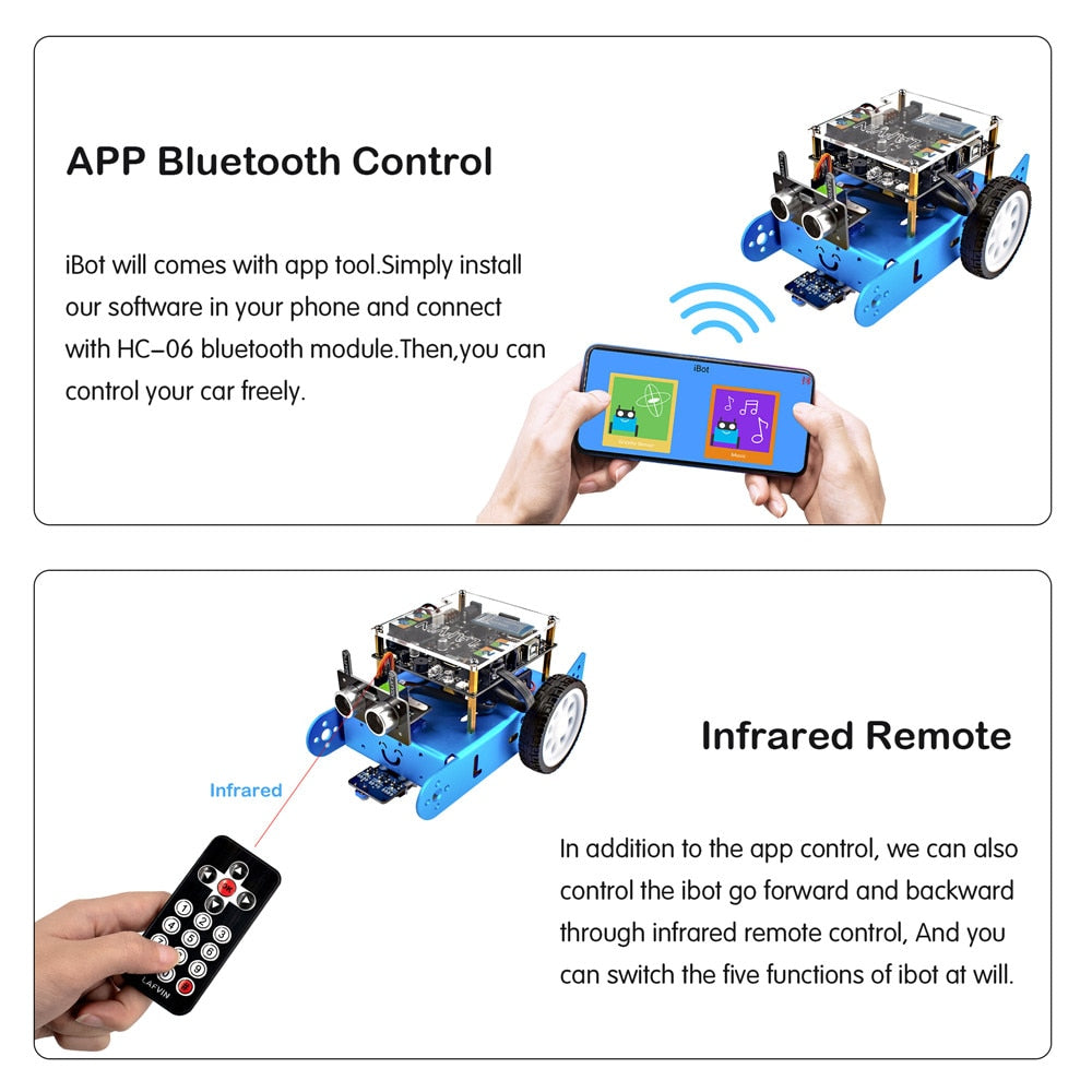 LAFVIN IBOT Programmable Education Robot Car Kit for Arduino Graphical