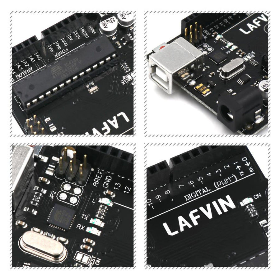 LAFVIN For UNO R3 Board ATmega328P ATMEGA16U2 with USB Cable for Ardui
