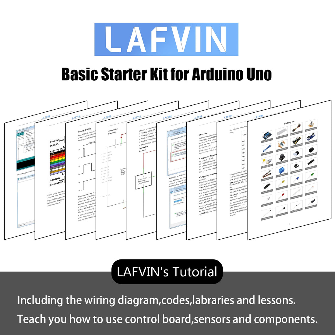 LAFVIN Basic Starter Kit UNO R3 Project LCD1602 IIC with Tutorial for