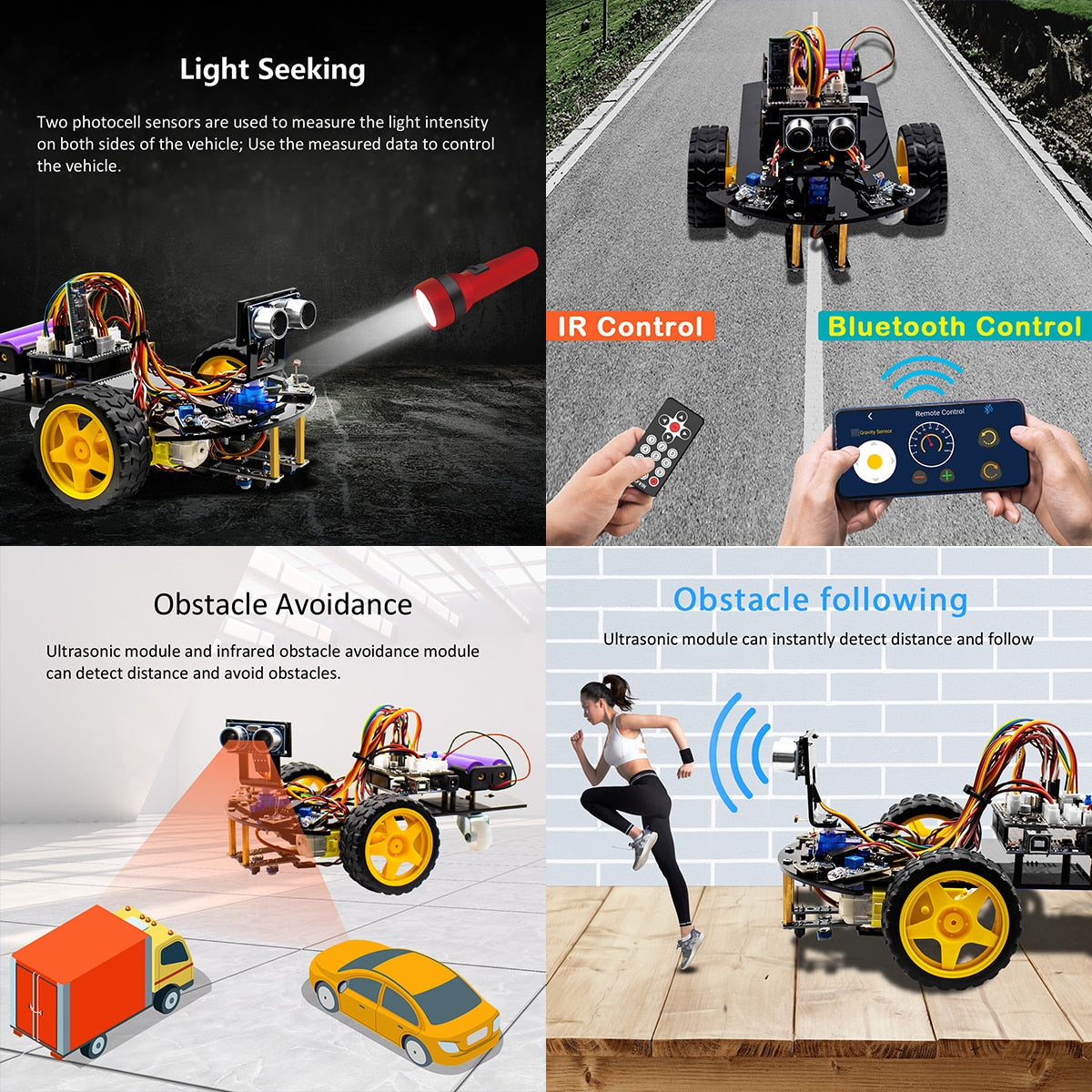 LAFVIN Smart Robot Car 2WD Chassis Kit Upgraded V2.0 for Arduino Robot