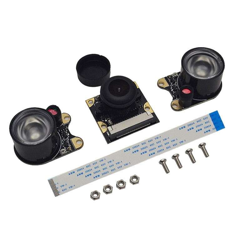 Night Vision Fisheye Camera 5MP OV5647 130 Degree Focal Adjustable Cam